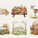 Spring Forest Watercolor Clipart Set Woodland Animal Free Commercial ...