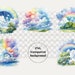 Rainbow Watercolor Clipart Bundle, Rainbow Cloud Free Commercial Png ...