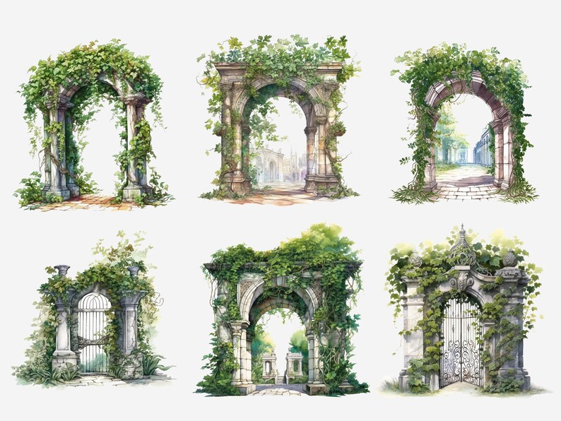 Ivy Watercolor Clipart Bundle Vine Free Commercial Clipart Set - Etsy