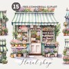 Rustic Storefront Watercolor Clipart Bundle, Whimsical Countryside ...