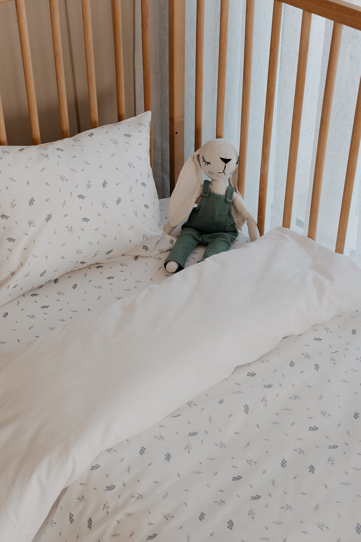 Baby Bed Linen Set, Organic Cotton Poplin Baby Bed Linen Set Duvet ...