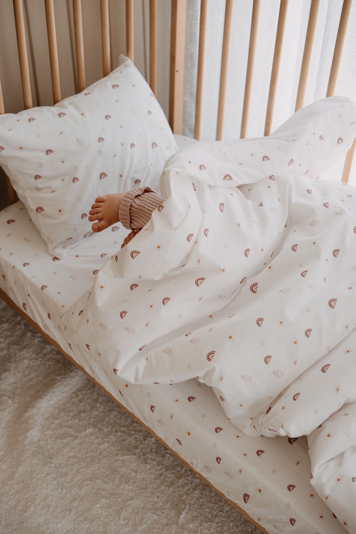 Baby Bed Linen Set, Organic Cotton Poplin Baby Bed Linen Set Duvet ...