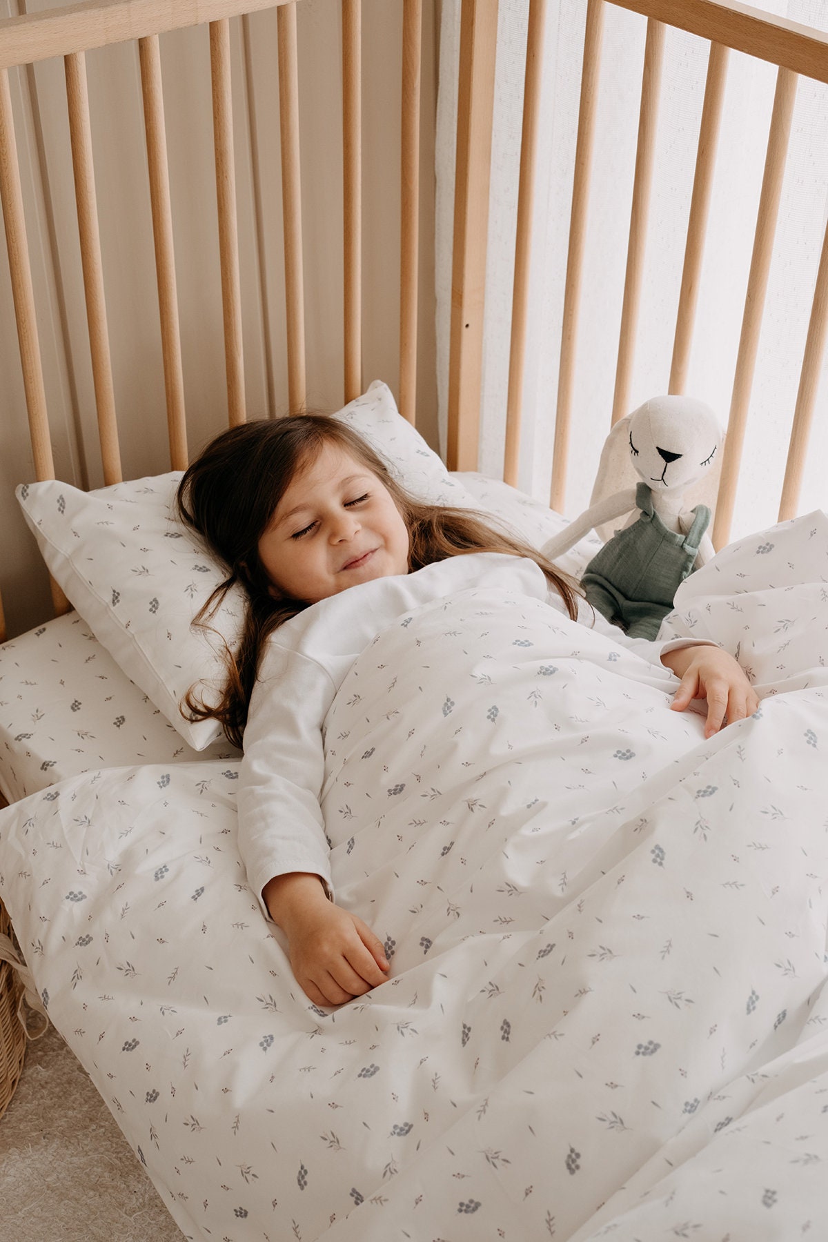 Baby Bed Linen Set, Organic Cotton Poplin Baby Bed Linen Set Duvet ...