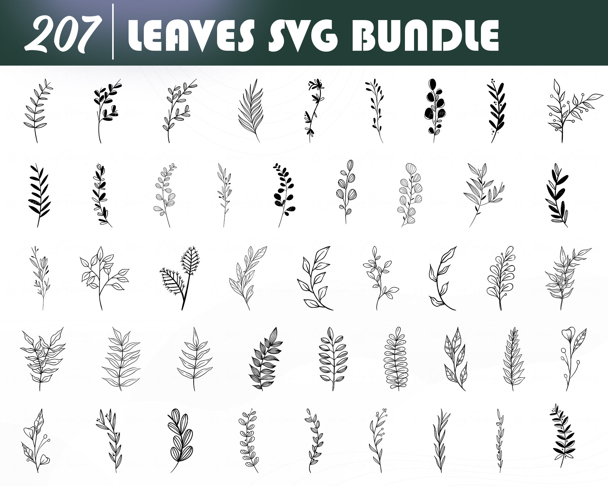 Leaves SVG - 207 Leaves Svg Bundle, Leaf Svg, Branch Svg, Wedding ...