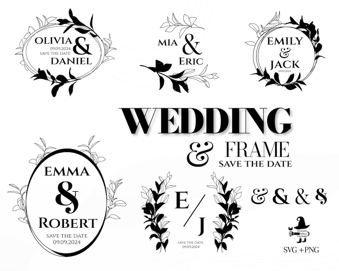 Wedding Frame - Wedding Svg, Bride Svg, Marriage Svg, Wedding Monogram ...