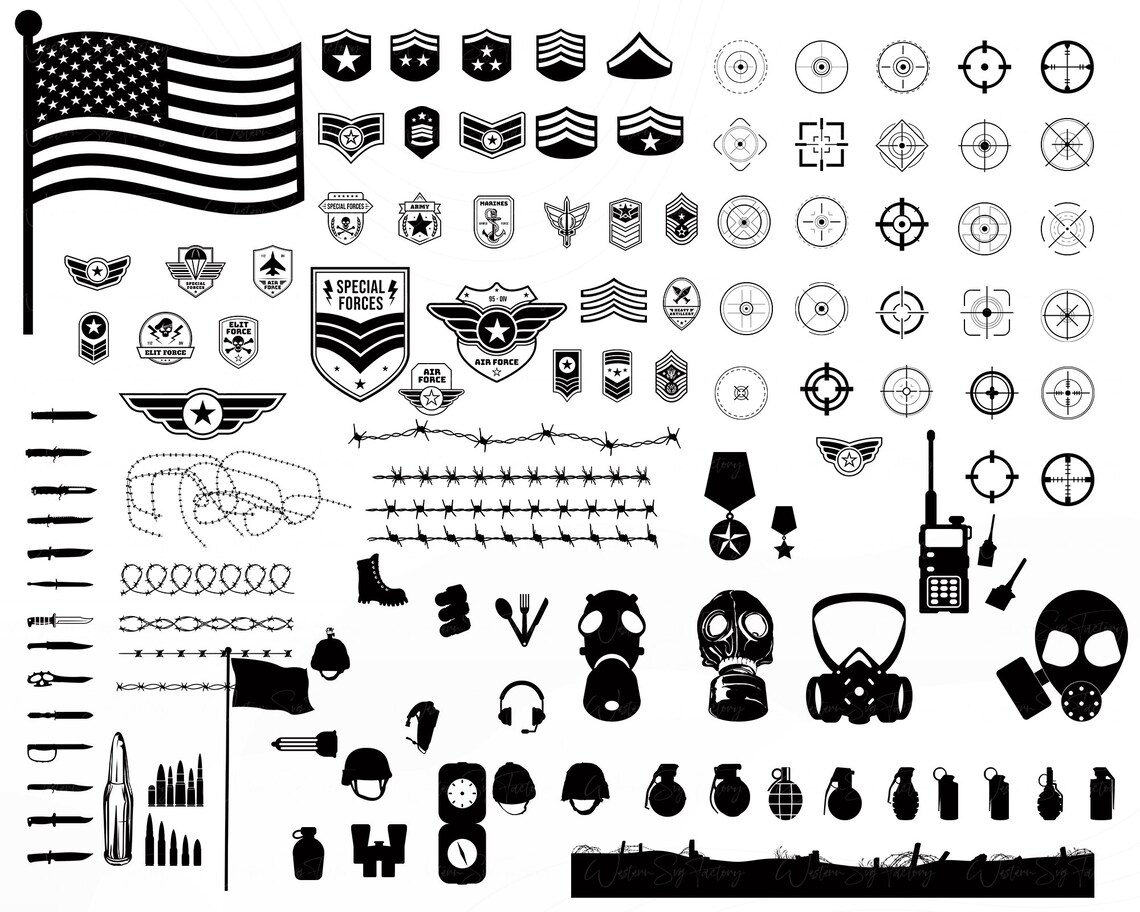 Military SET - Military Svg, Soldier Svg, Military Clipart, Military ...