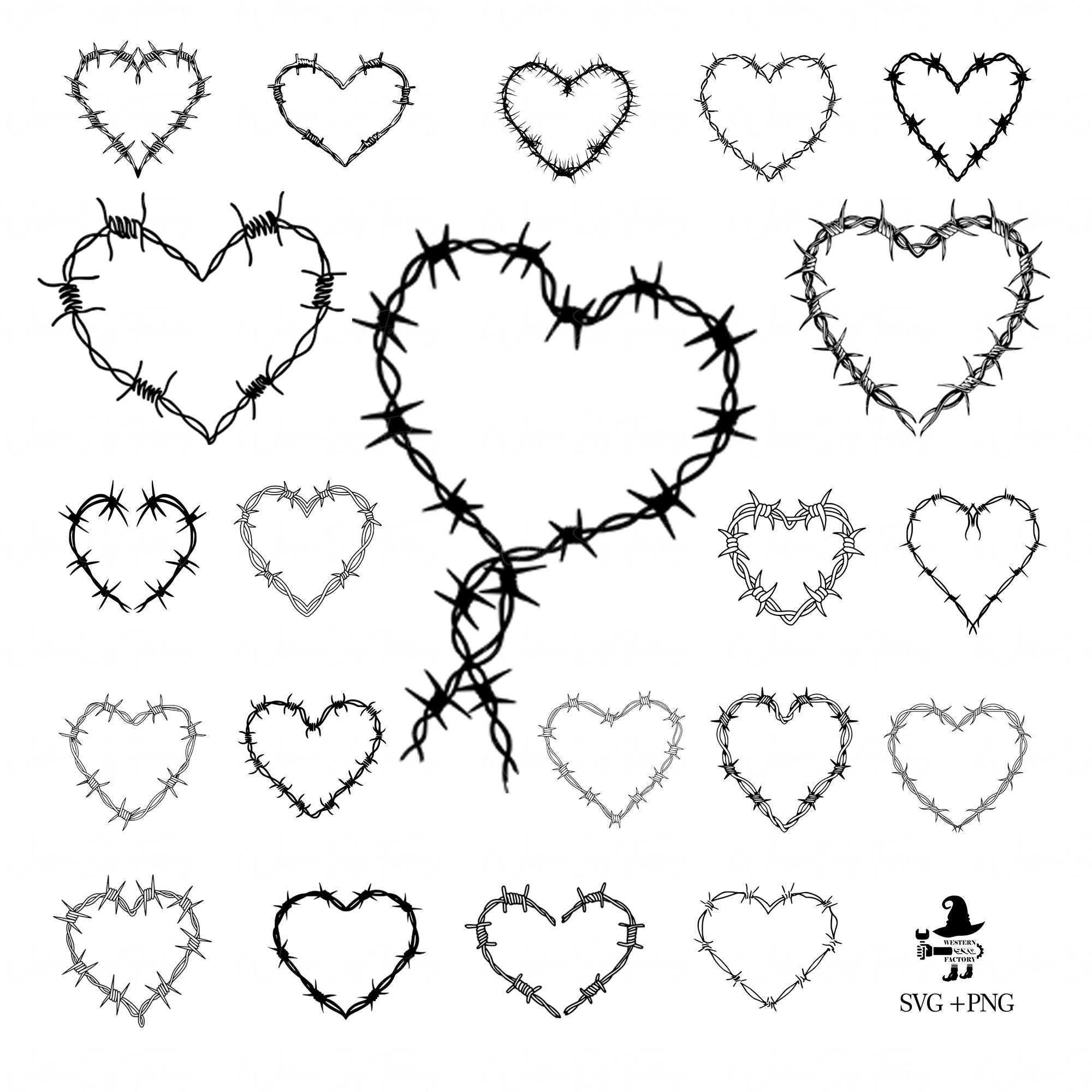 Barbed Wire Design - Barbed Wire Svg, Barbed Heart Svg, Barbed Wire ...