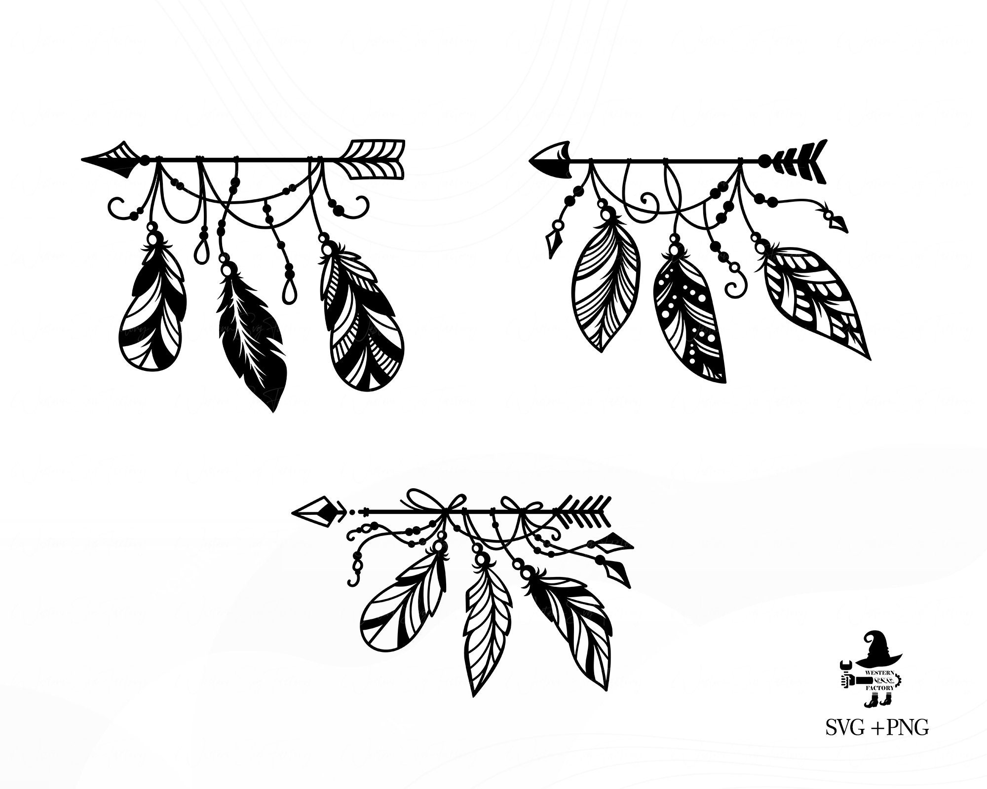 Arrow SVG, Decorative Arrows Svg, Boho Arrow Clipart, Hand Drawn Arrow ...