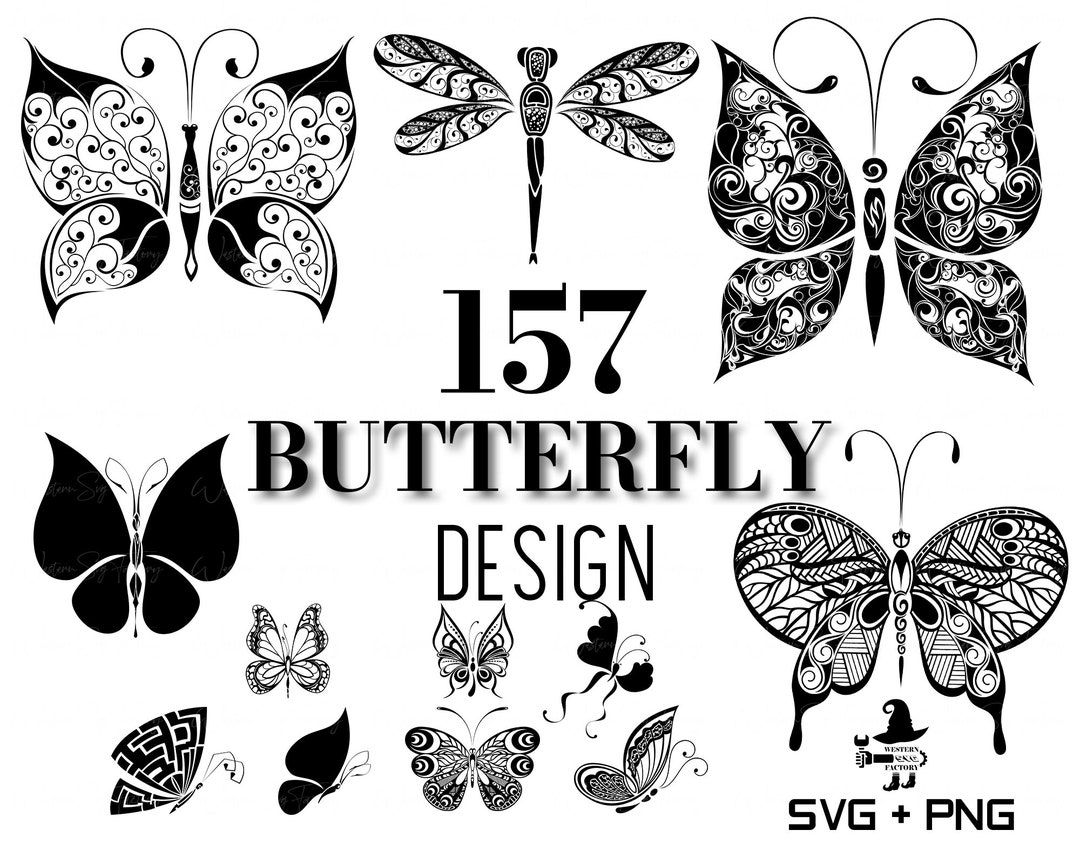 Butterfly Design - Butterfly Svg, Butterfly Silhouette, Monarch ...