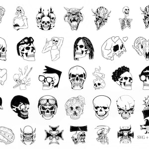 Skull Collection SVG - Skul Svg, Skull Design, Skull Clipart, Skull ...