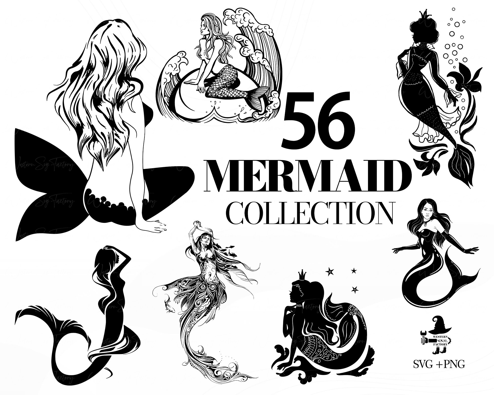 Mermaid Collection - Mermaid Svg, Sexy Mermaid, Mermaid Silhouette ...