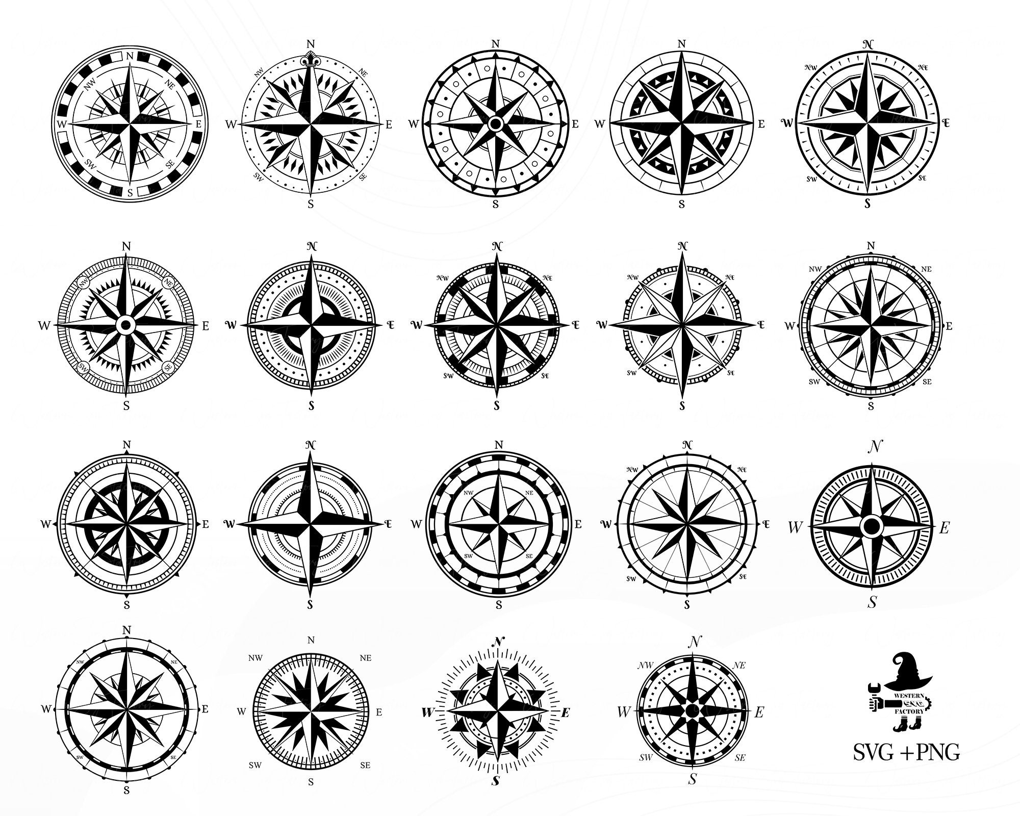 Compass SVG, Nautical Compass Svg, Compass Clipart, Compass Tattoo ...
