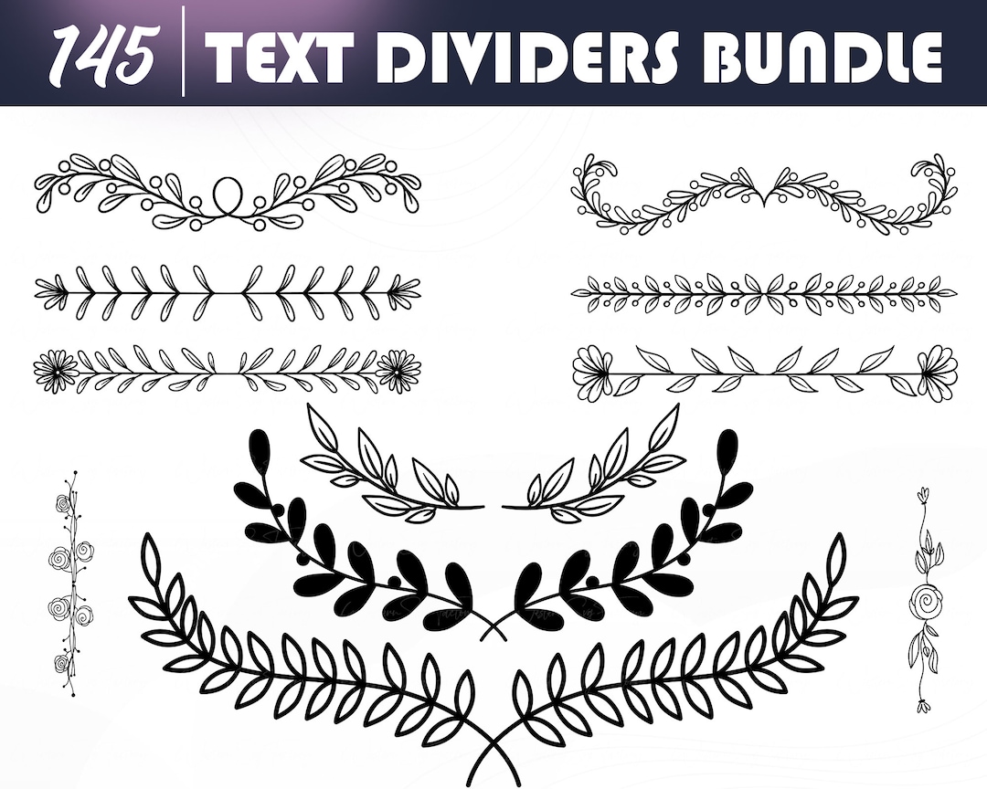 Text Dividers Bundle - Dividers Svg, Text Dividers Svg, Divider Svg ...