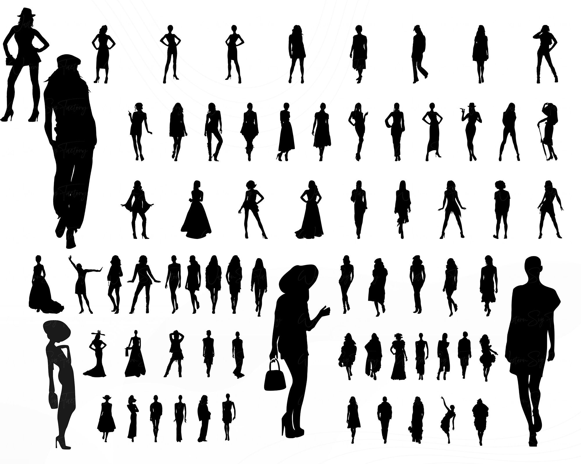 Fashion Models SVG 168 Fashion Models Silhouette, Fashion Model Svg ...