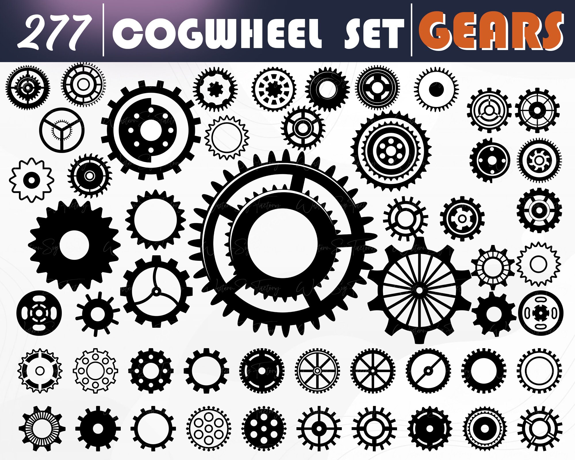 Cogwheel Set - Gears Svg, Gears Clipart, Gear Silhouette, Gear Svg ...
