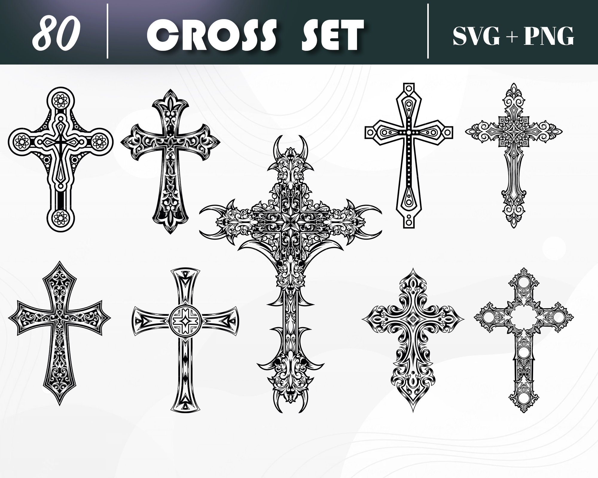 Cross SET - Cross Svg, Crosses Svg, Christian Svg, Catholic Svg ...