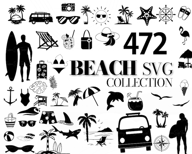 BEACH SVG COLLECTION - Beach Svg, Summer Svg, Beach Clipart, Beach Life ...