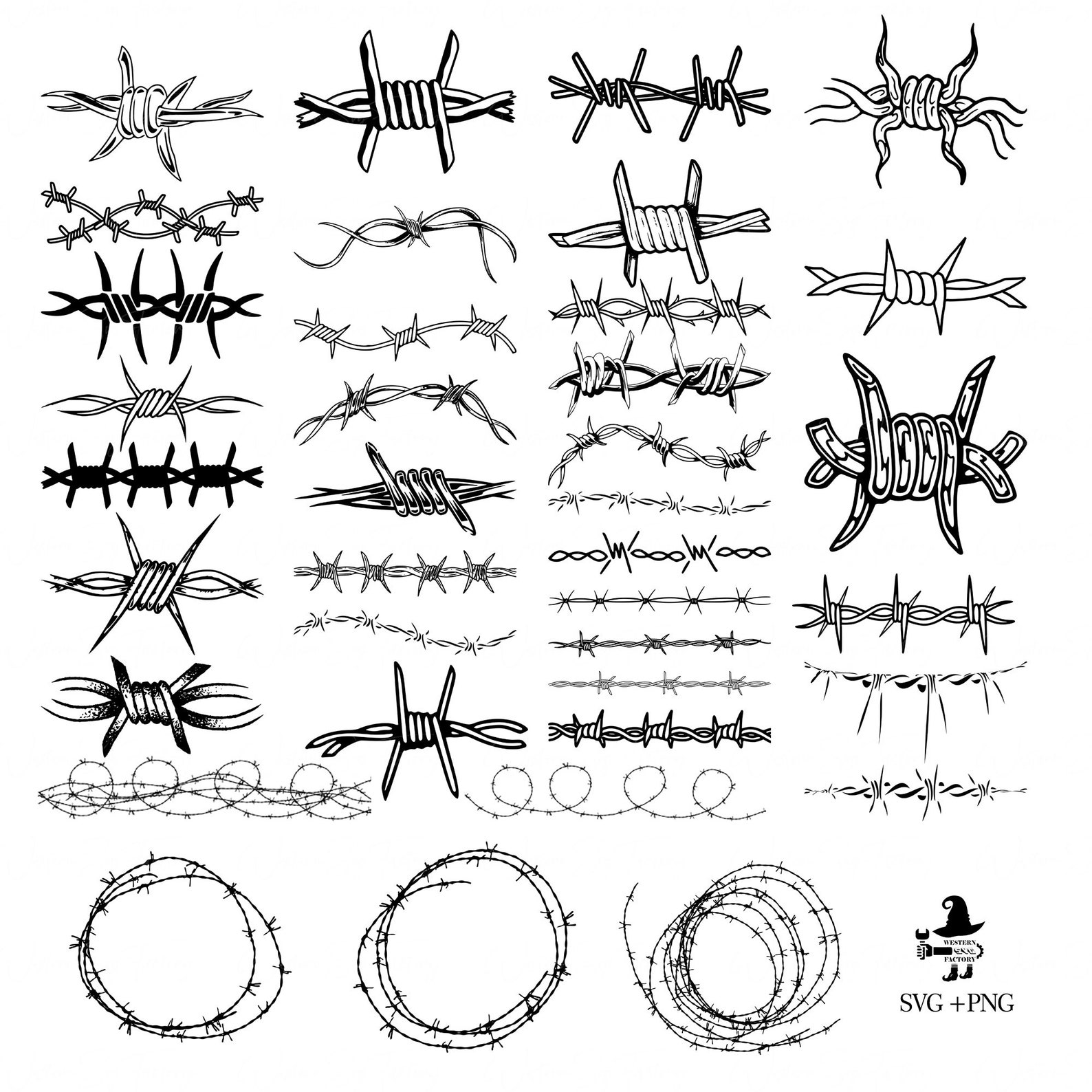 Barbed Wire Design - Barbed Wire Svg, Barbed Heart Svg, Barbed Wire ...