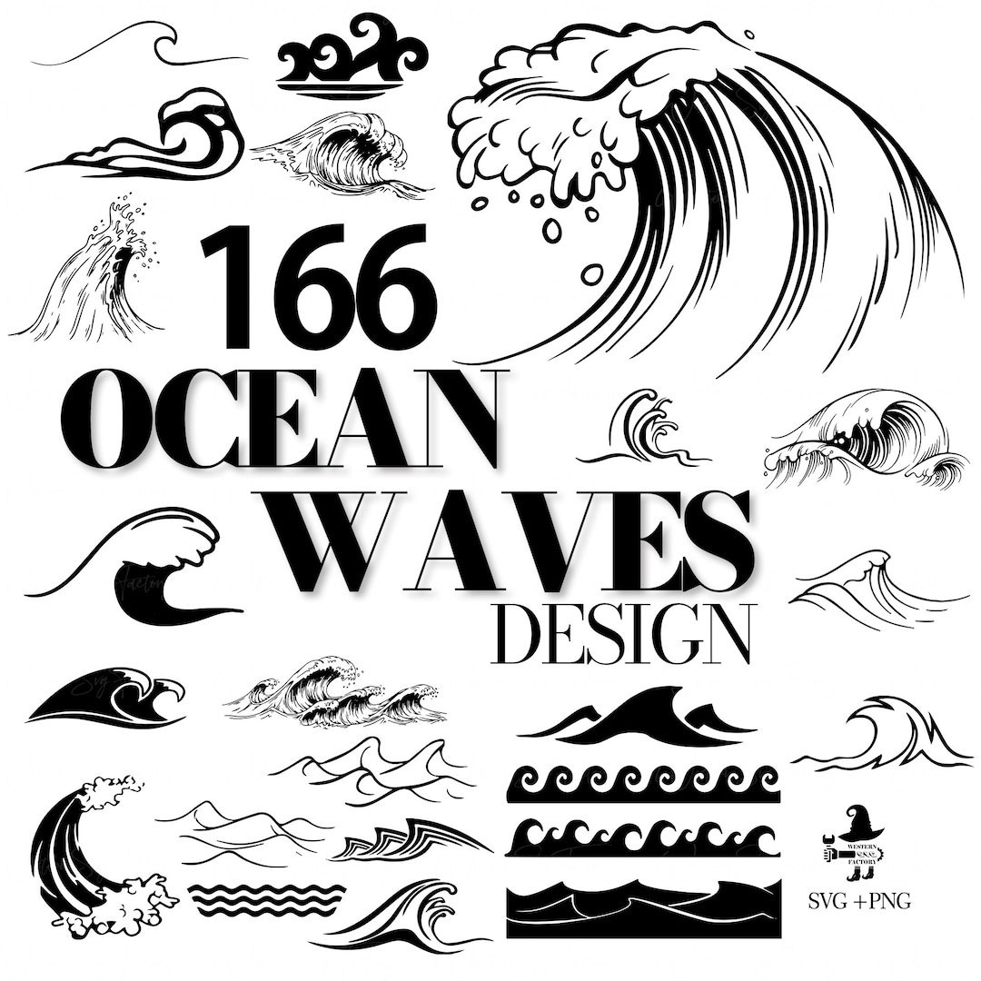 Ocean Waves Design - Ocean Waves Svg, Waves Svg, Waves Tattoo Design ...