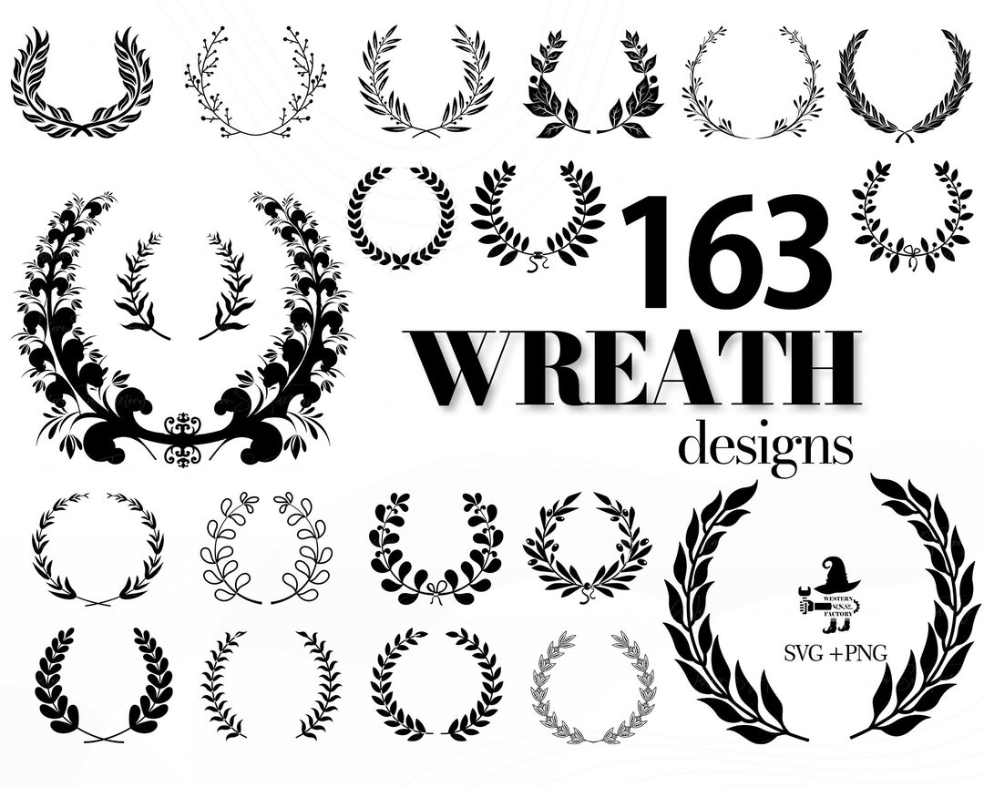 Wreath Designs - 163 Wreat SVG, Wreath Svg, Floral Wreath Svg, Wedding ...