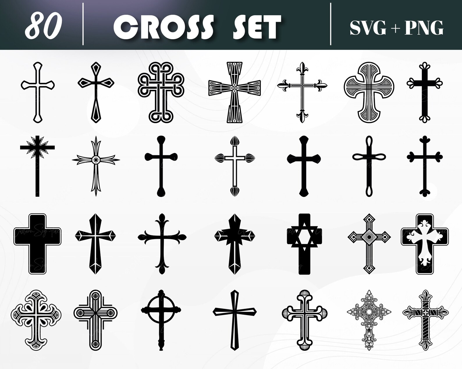 Cross SET - Cross Svg, Crosses Svg, Christian Svg, Catholic Svg ...