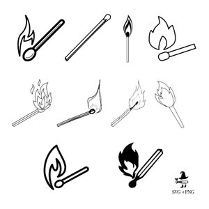 Burning Matchstick SVG - Match Svg, Matches Svg, Matchbox Svg, Match ...