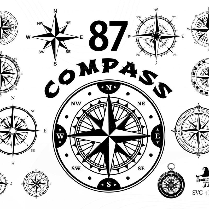 Compass Svg - Etsy