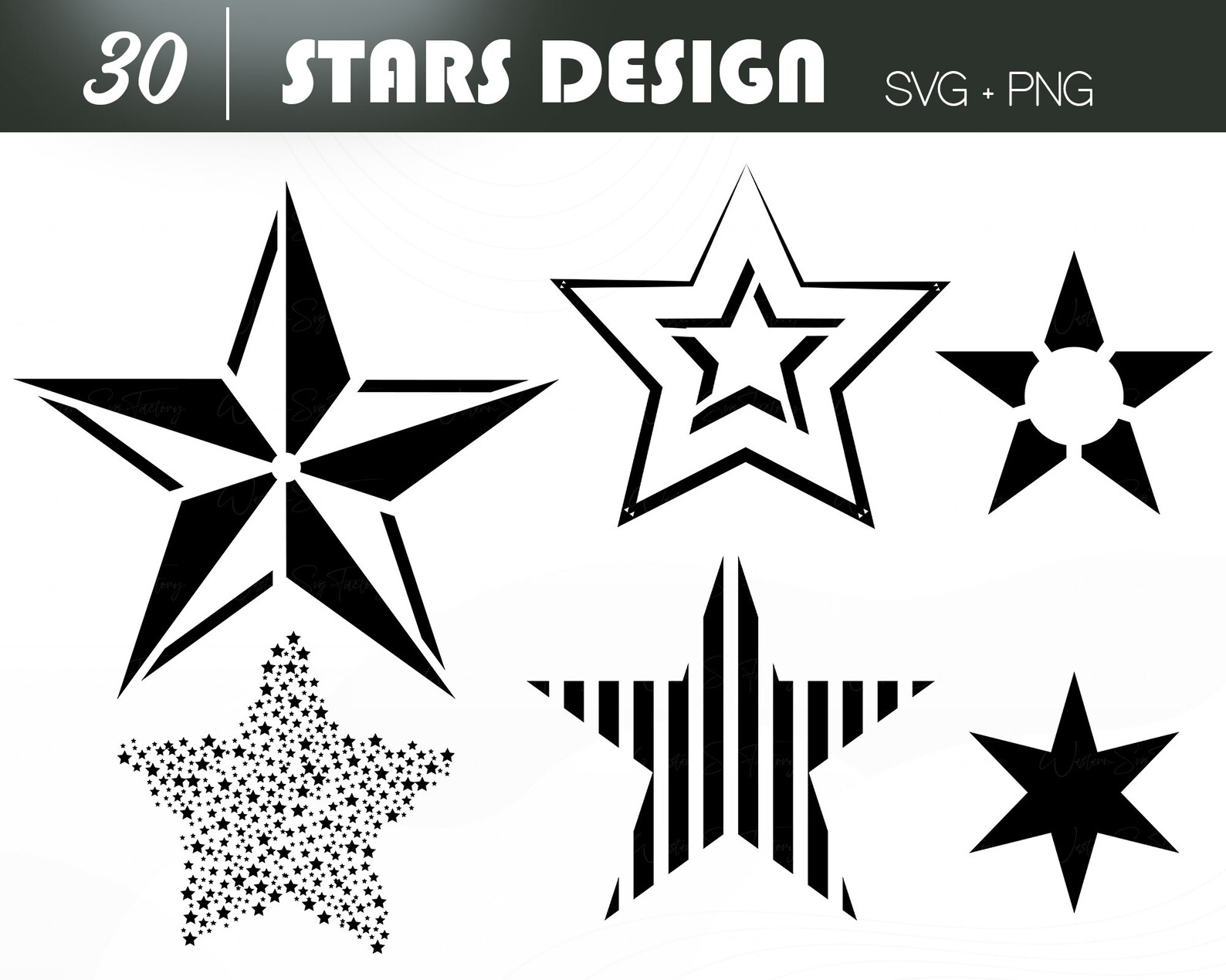 Stars Design SVG - 30 Stars SVG, Stars Silhouette, Stars Svg, Sparkle ...