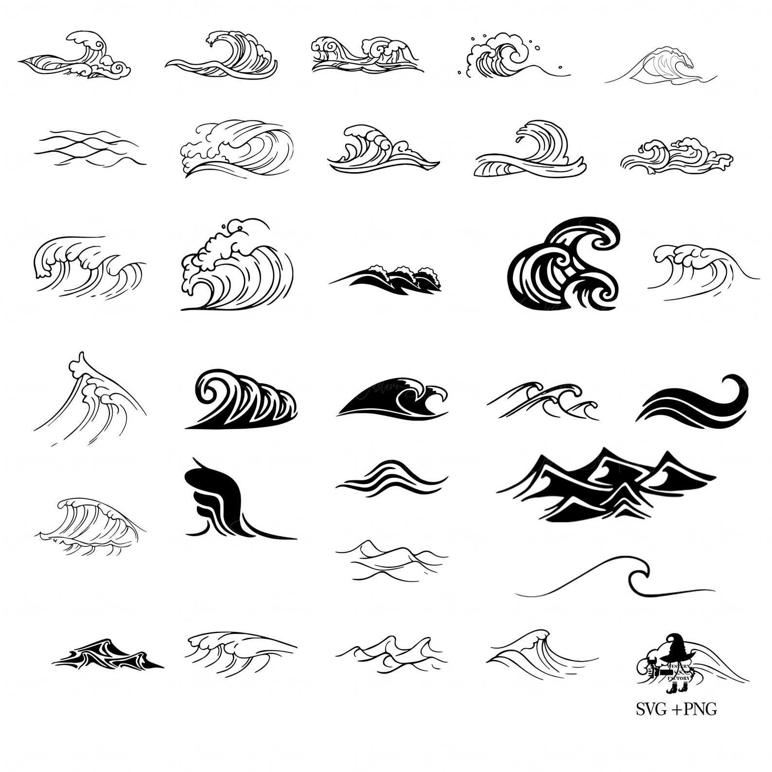 Ocean Waves Design - Ocean Waves Svg, Waves Svg, Waves Tattoo Design ...