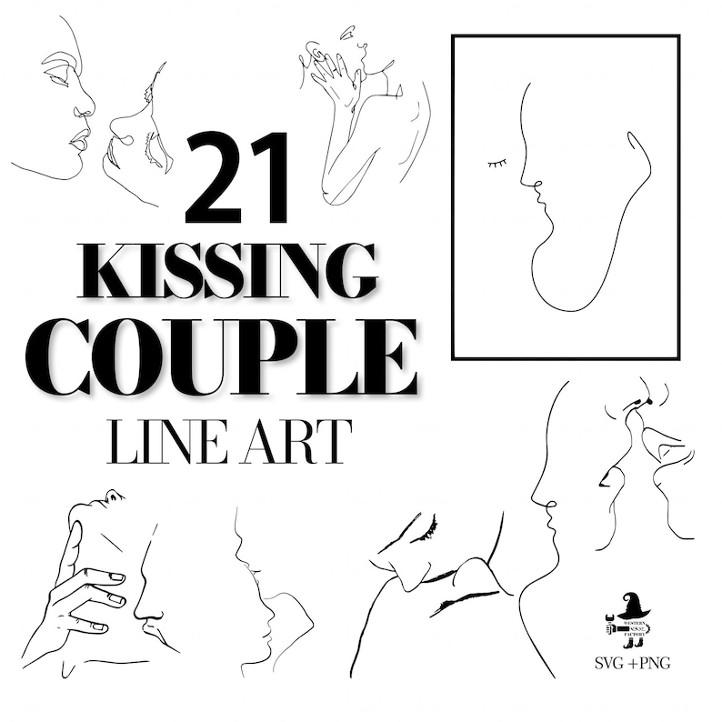 Kissing Couple Line Art Design - 21 Line Art Kissing Couple, Romantic ...