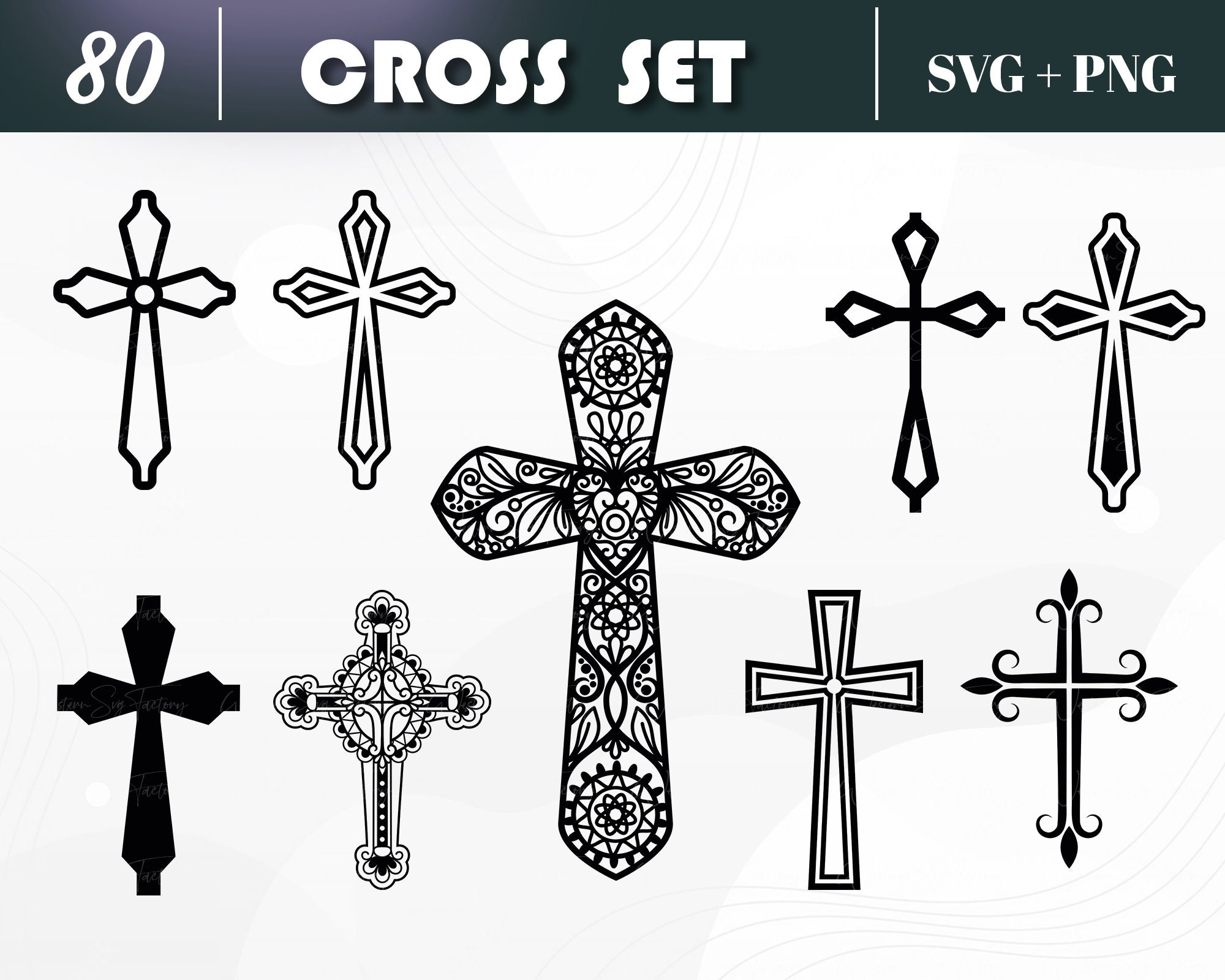 Cross SET - Cross Svg, Crosses Svg, Christian Svg, Catholic Svg ...
