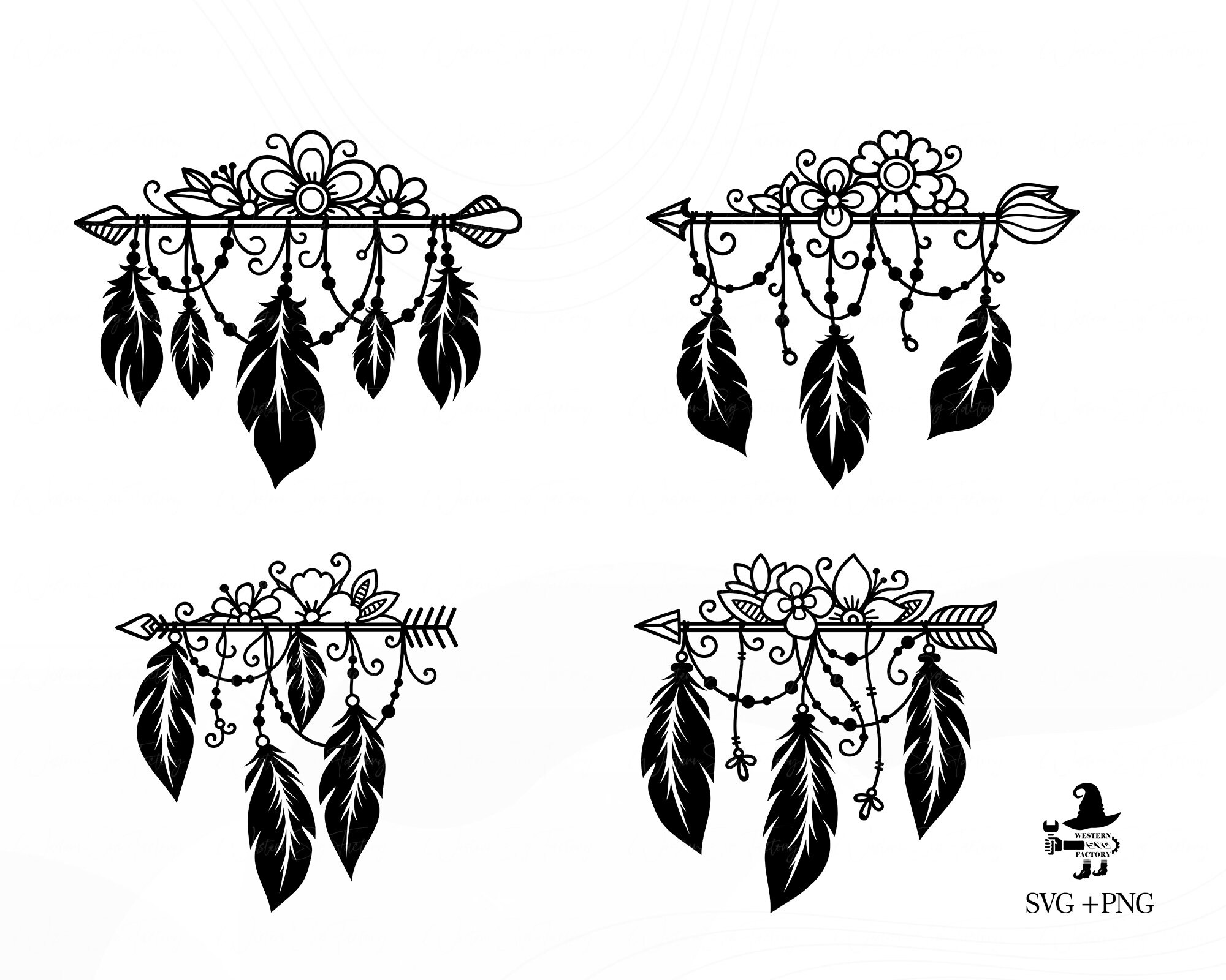 Arrow SVG, Decorative Arrows Svg, Boho Arrow Clipart, Hand Drawn Arrow ...