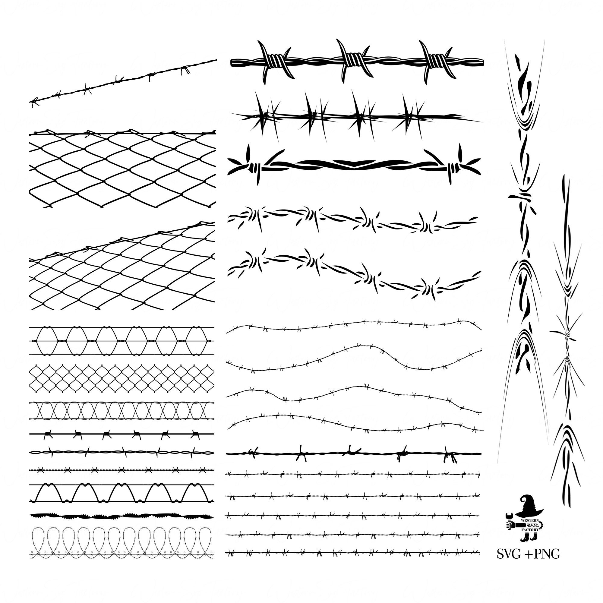 Barbed Wire Design - Barbed Wire Svg, Barbed Heart Svg, Barbed Wire ...