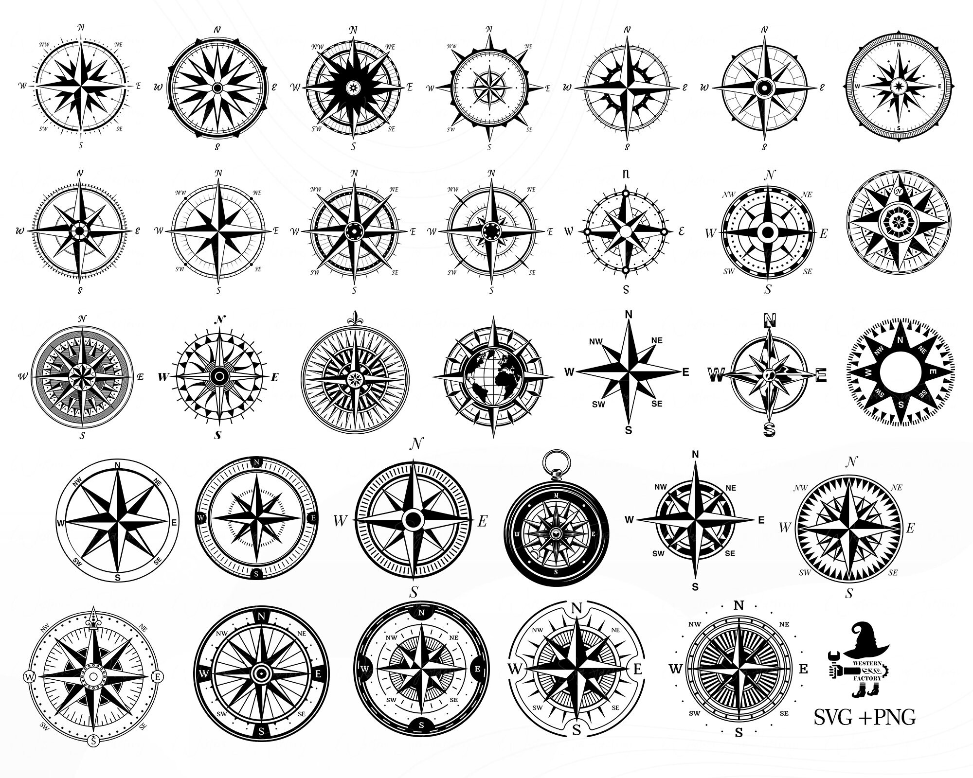 Compass SVG, Nautical Compass Svg, Compass Clipart, Compass Tattoo ...