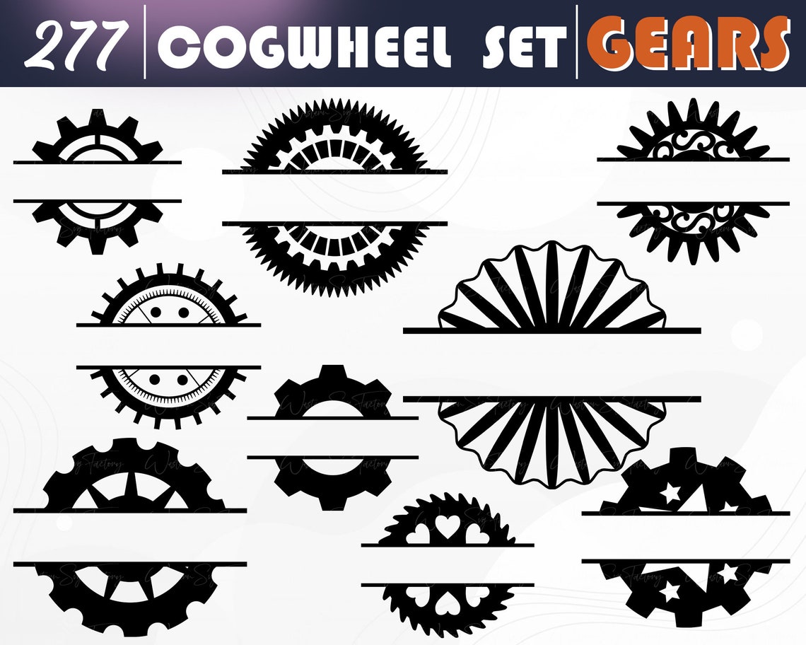 Cogwheel Set - Gears Svg, Gears Clipart, Gear Silhouette, Gear Svg ...
