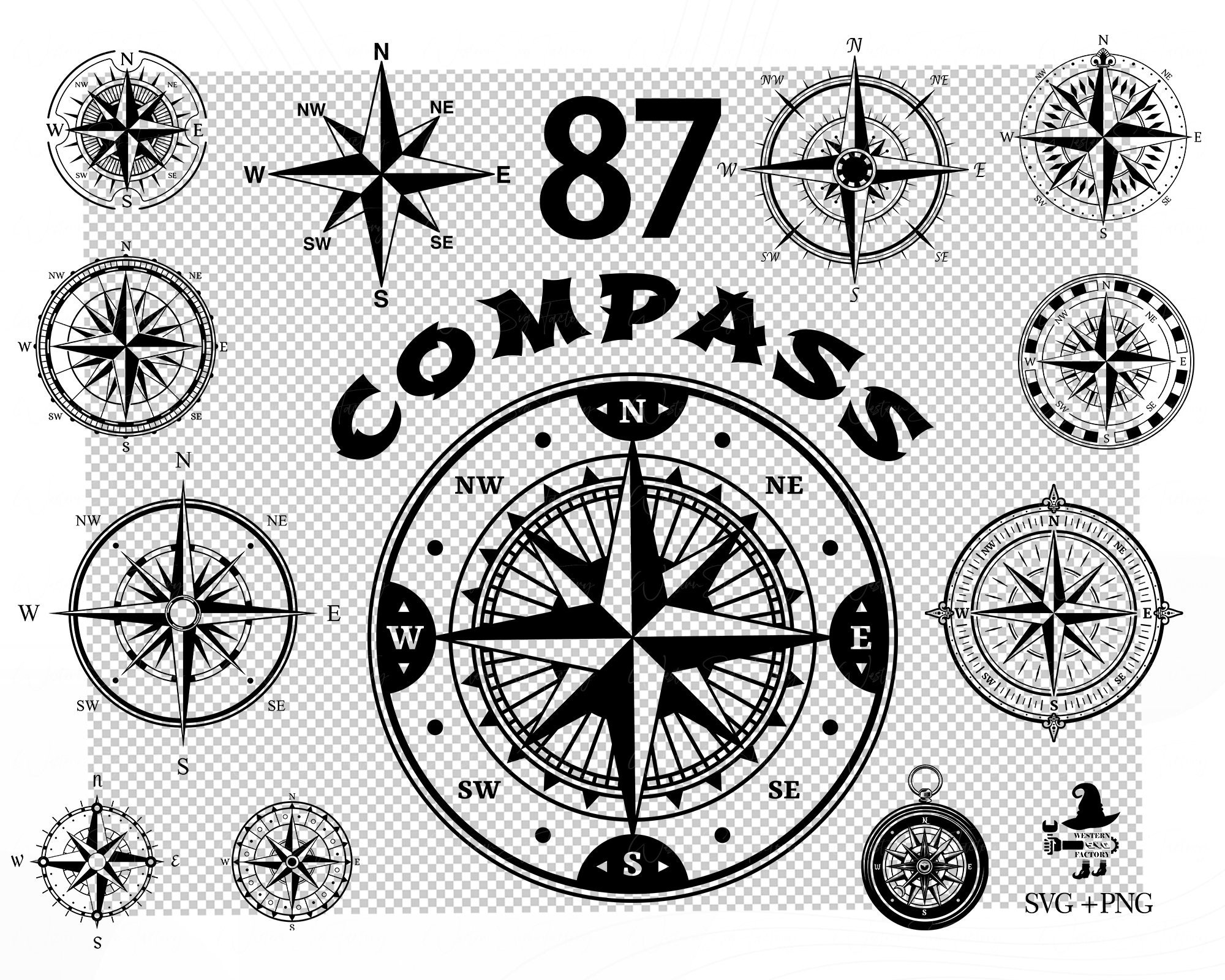 Compass SVG, Nautical Compass Svg, Compass Clipart, Compass Tattoo ...