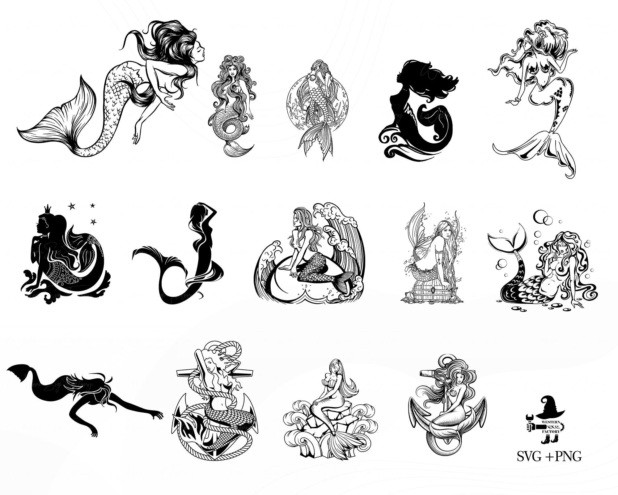 Mermaid Collection Mermaid Svg Sexy Mermaid Mermaid Silhouette Mermaid Princess Mermaid