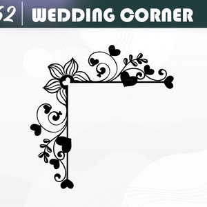 Wedding Corner SVG - Corner Svg, Heart Corner Svg, Corner Clipart, Leaf ...