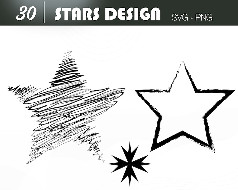 Stars Design SVG - 30 Stars SVG, Stars Silhouette, Stars Svg, Sparkle ...