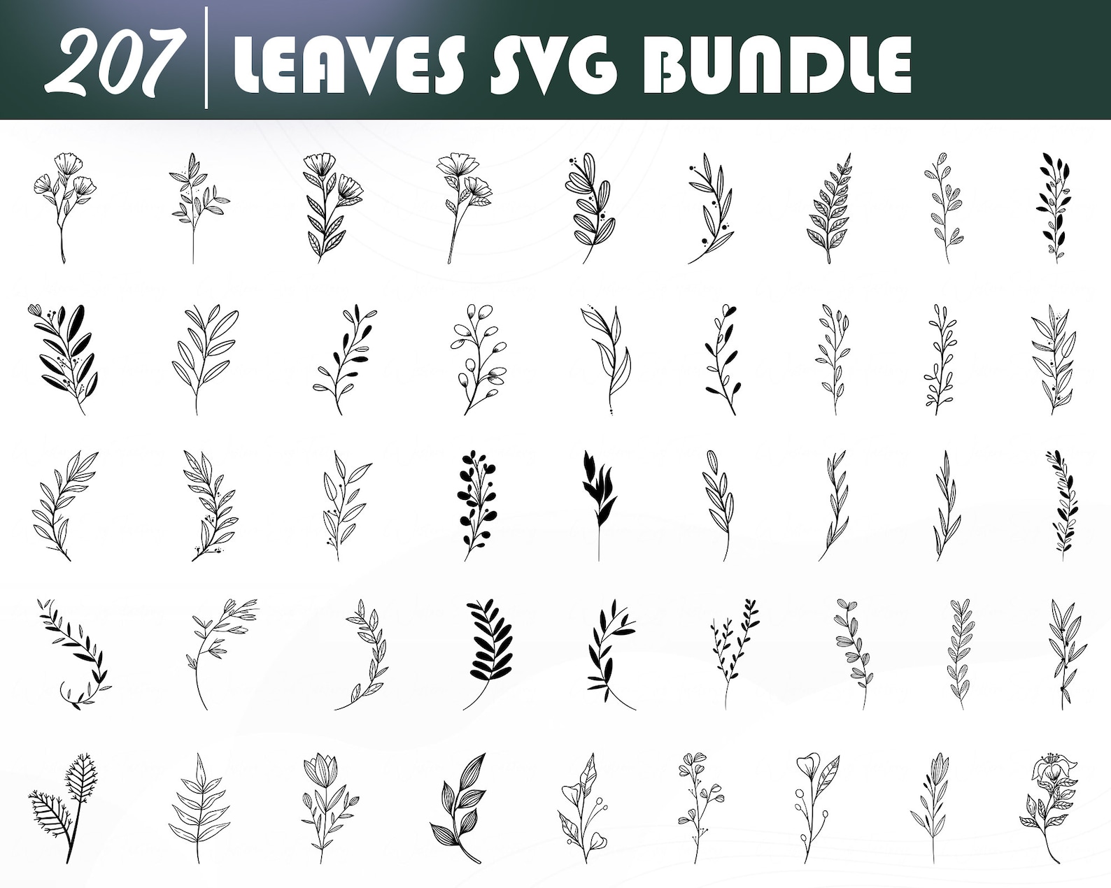 Leaves SVG - 207 Leaves Svg Bundle, Leaf Svg, Branch Svg, Wedding ...