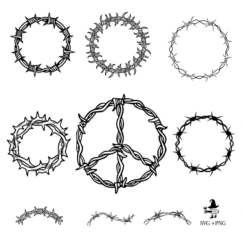 Barbed Wire Design - Barbed Wire Svg, Barbed Heart Svg, Barbed Wire ...