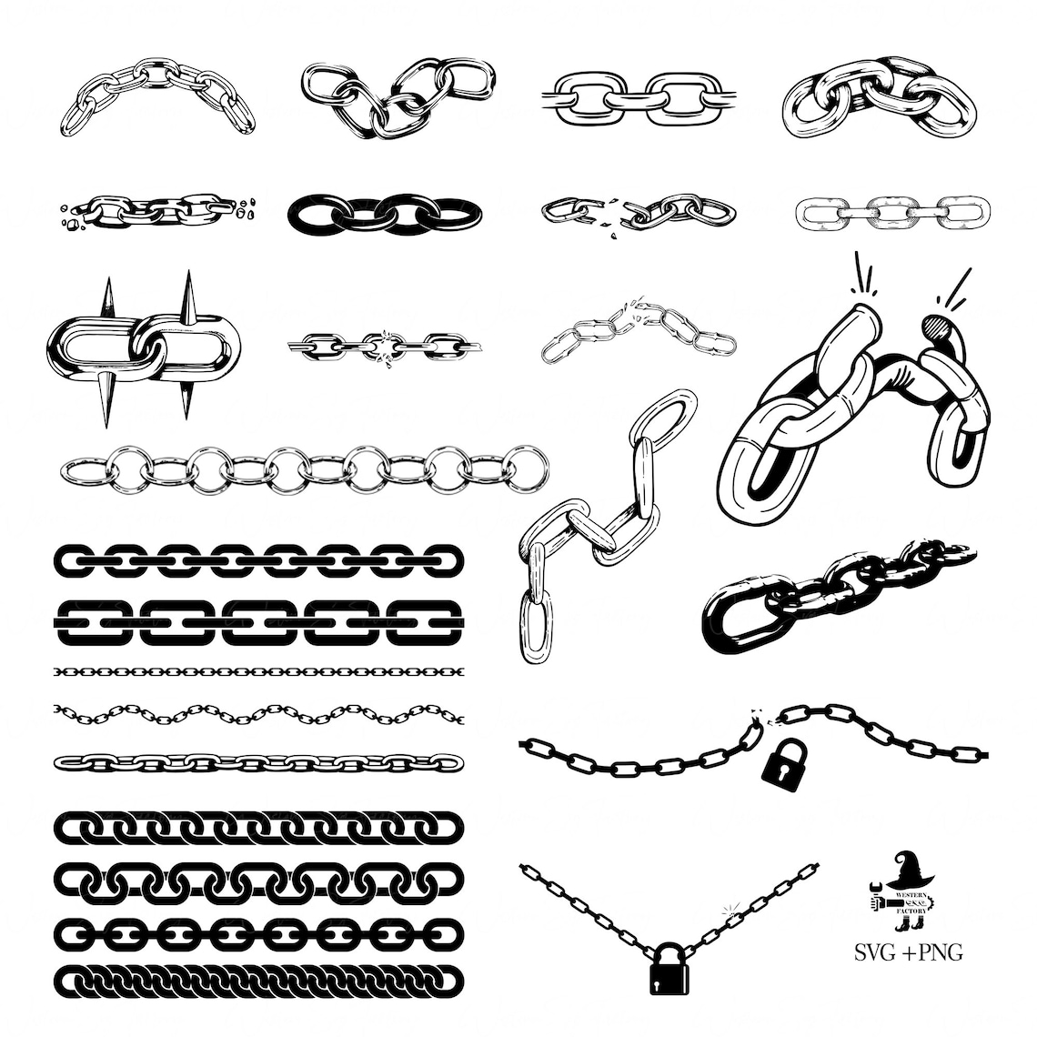 Chain Design, Chain Svg, Chain Silhouette, Chain Clipart, Chain Tattoo ...