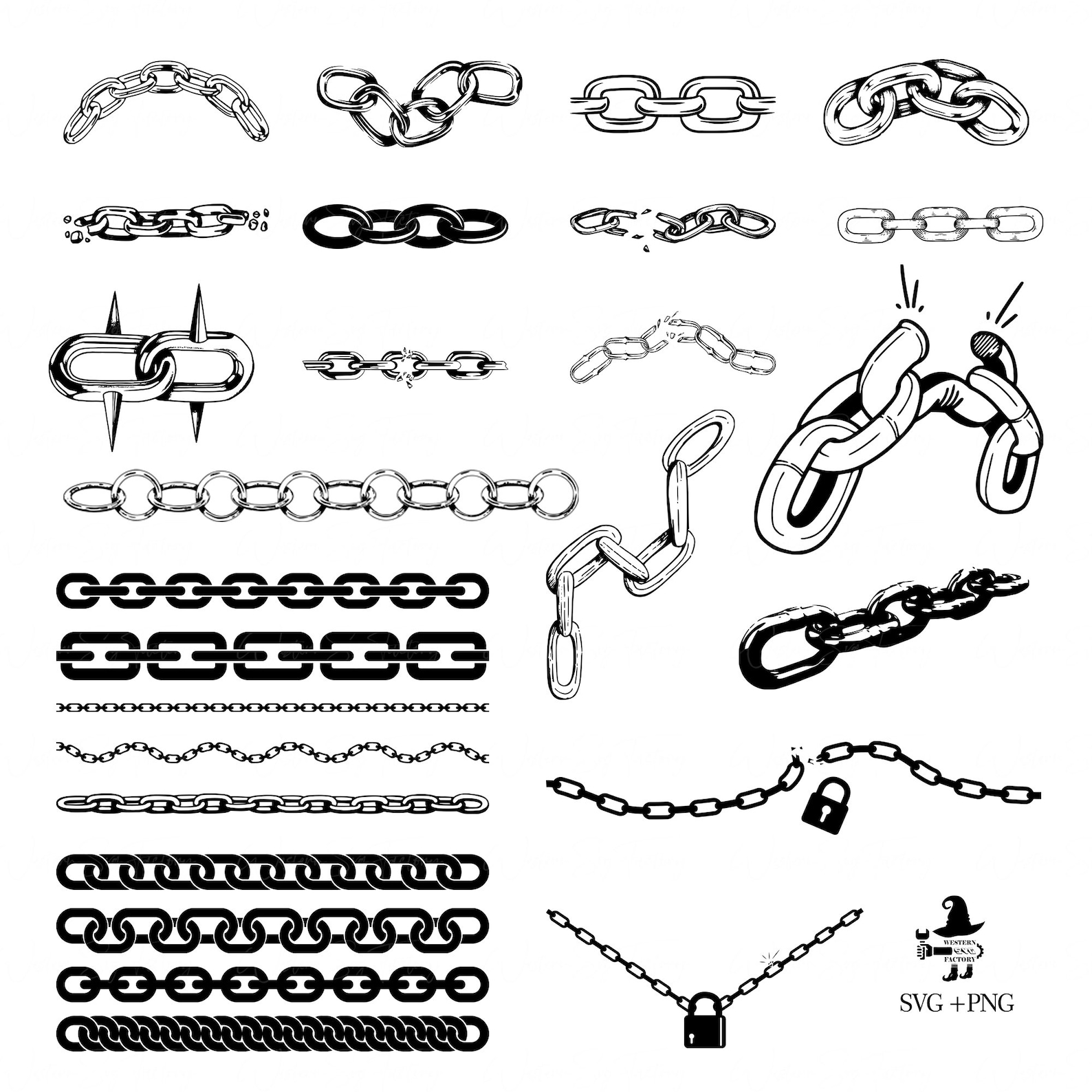 Chain Design, Chain Svg, Chain Silhouette, Chain Clipart, Chain Tattoo ...