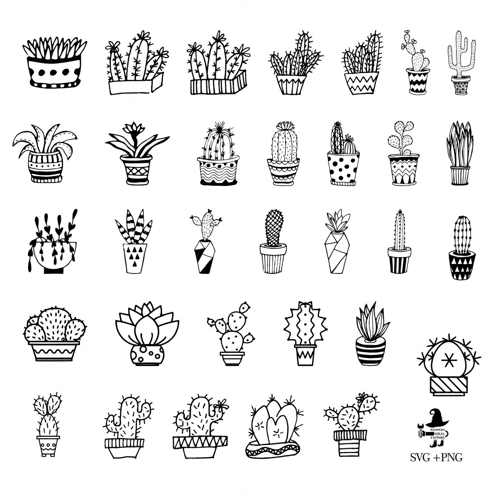 Cactus Design - 181 Cactus SVG, Cactus Svg, Cactus Silhouette, Cactus ...