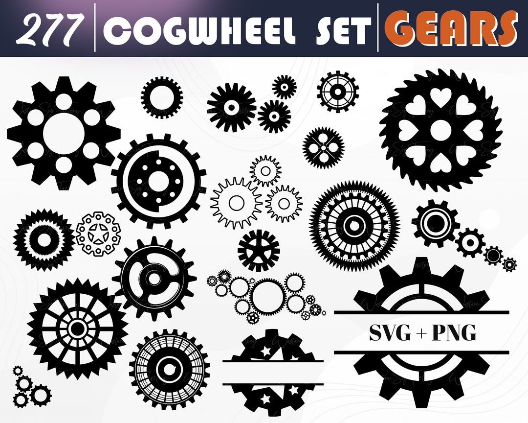 Cogwheel Set - Gears Svg, Gears Clipart, Gear Silhouette, Gear Svg ...