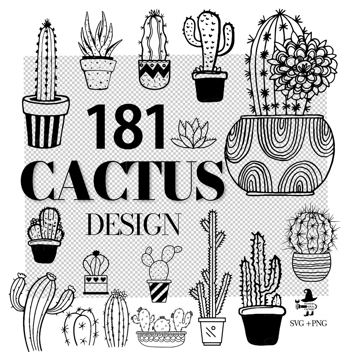 Cactus Design - 181 Cactus SVG, Cactus Svg, Cactus Silhouette, Cactus ...