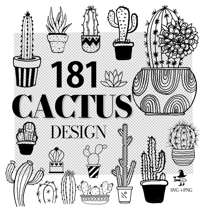 Cactus Design - 181 Cactus SVG, Cactus Svg, Cactus Silhouette, Cactus ...