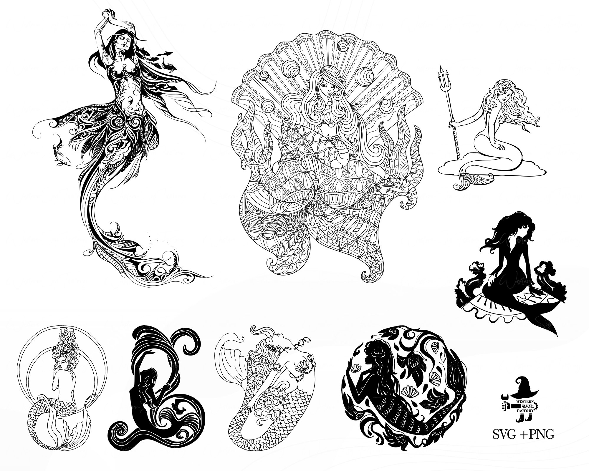 Mermaid Collection - Mermaid Svg, Sexy Mermaid, Mermaid Silhouette ...