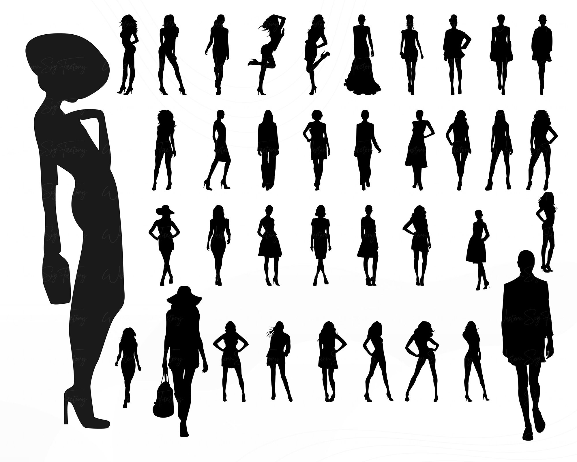 Fashion Models SVG 168 Fashion Models Silhouette, Fashion Model Svg ...