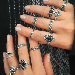 Vintage Boho Ring Set 15pcs Rings, Vintage Ring Set, Boho Ring Set ...